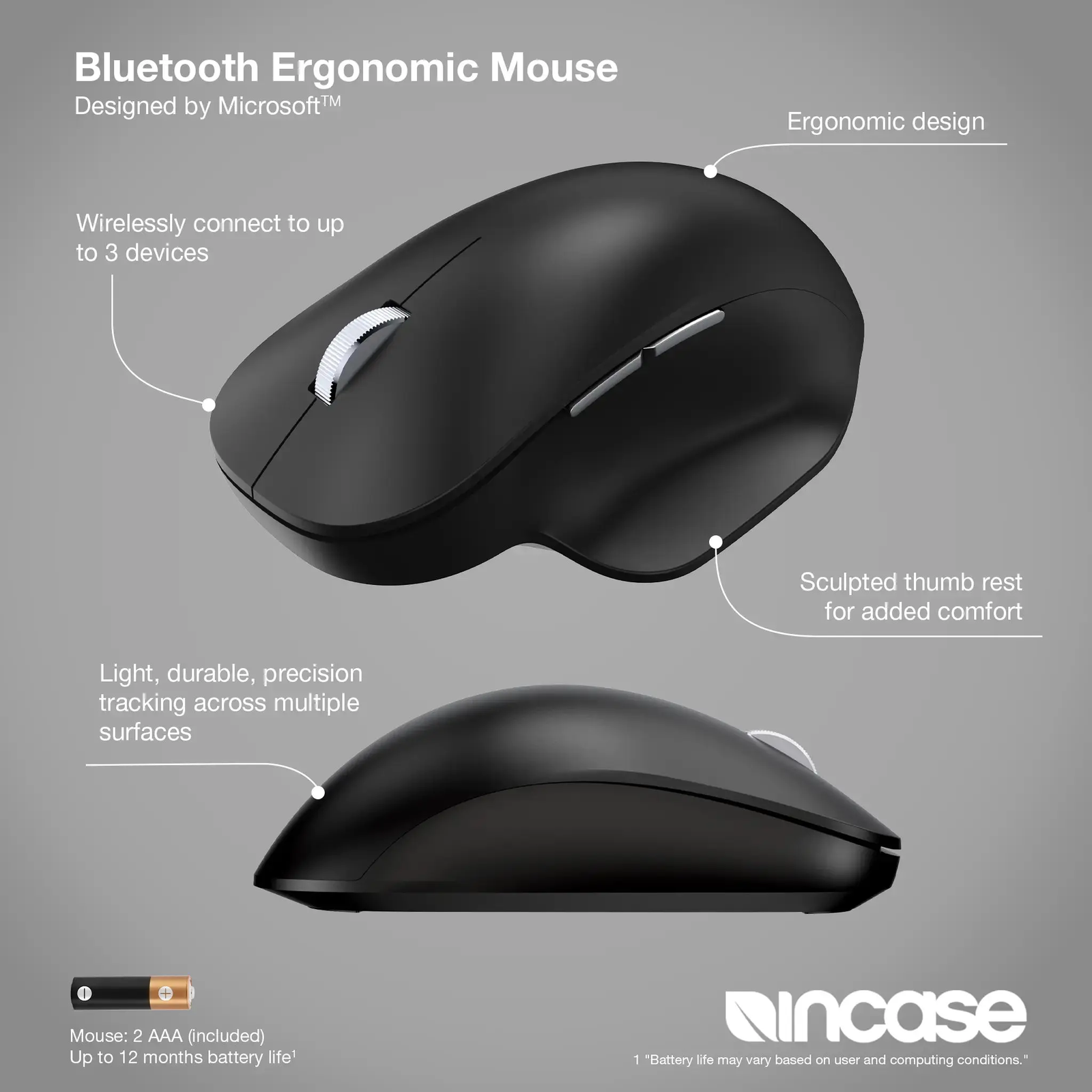 Bluetooth Ergonomic Mouse Designed by Microsoft - Incase.com