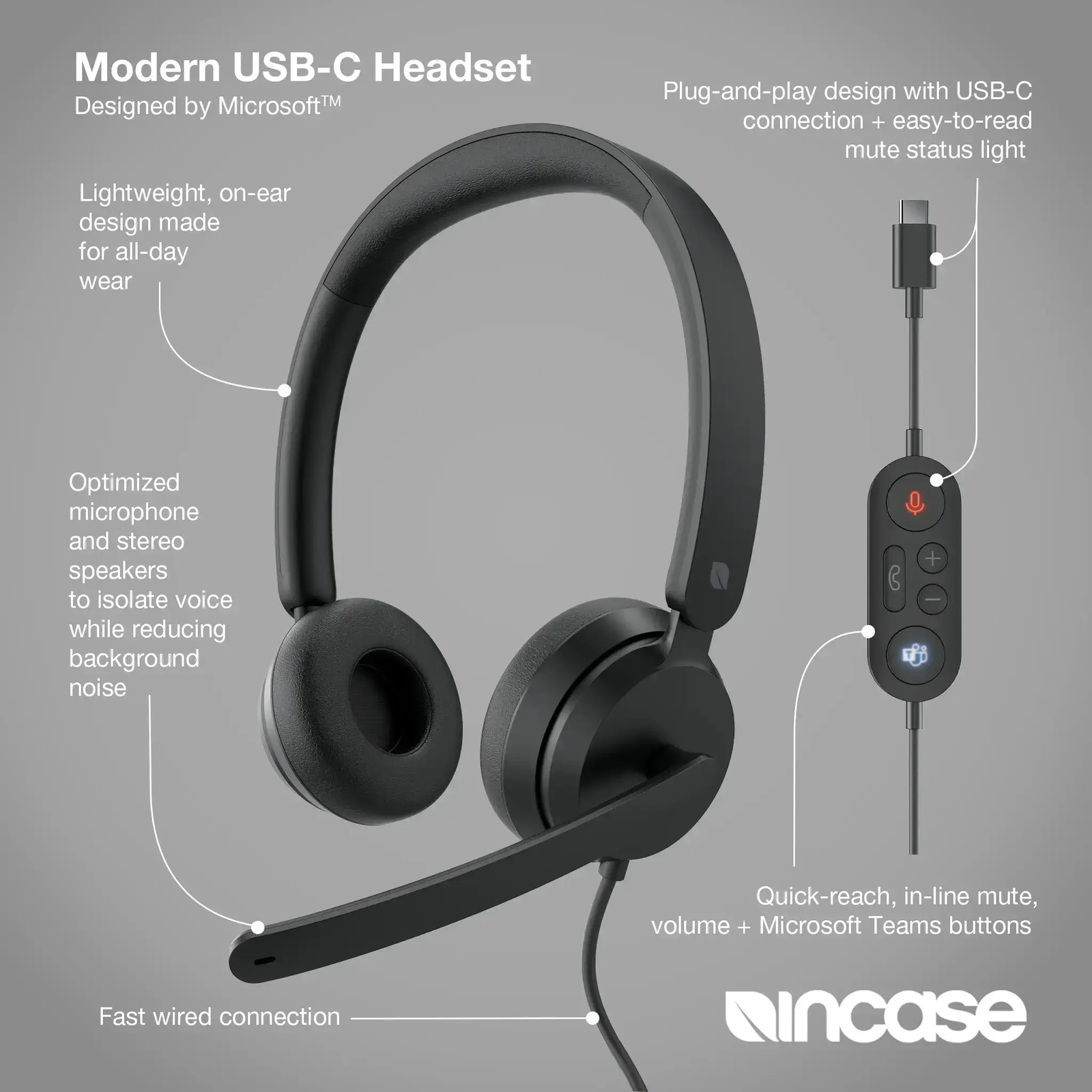 Modern USB-C Headset Designed by Microsoft - Incase.com