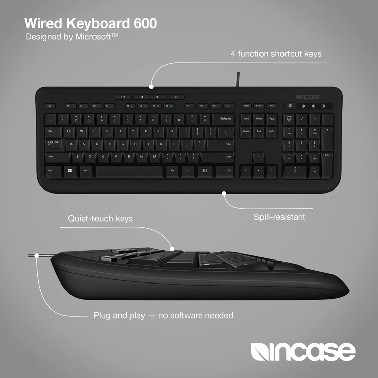 Wired Keyboard 600 Designed by Microsoft - Incase.com